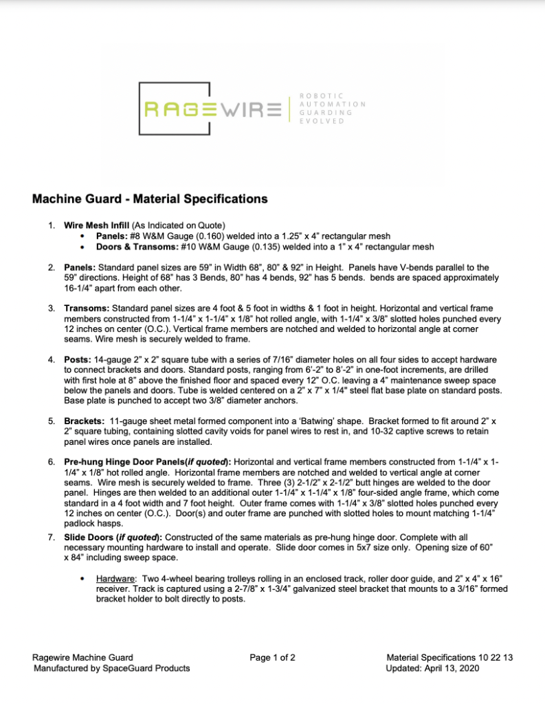 RageWire® Mesh Partitions | SpaceGuard