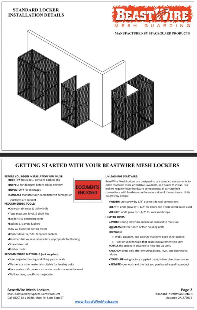 BeastWire® Lockers | Mesh Lockers | SpaceGuard