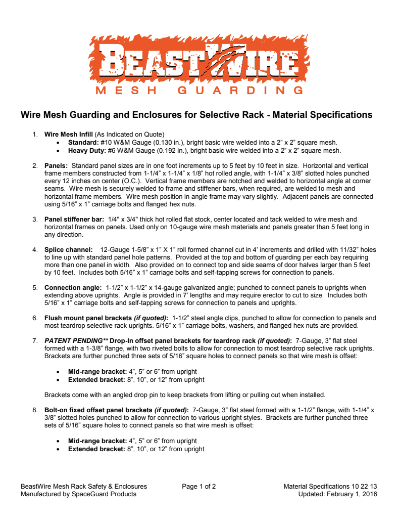 BeastWire® Pallet Rack Backing, Siding & Doors | SpaceGuard